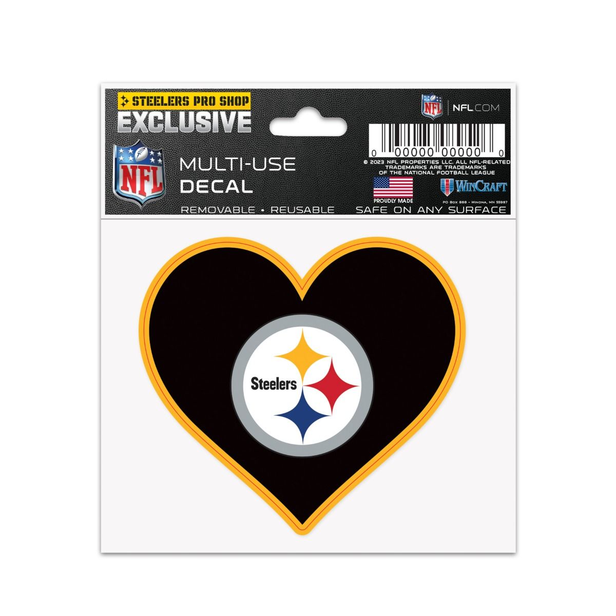 Pittsburgh Steelers Multi Use Heart Decal - The Official Steelers Pro Shop